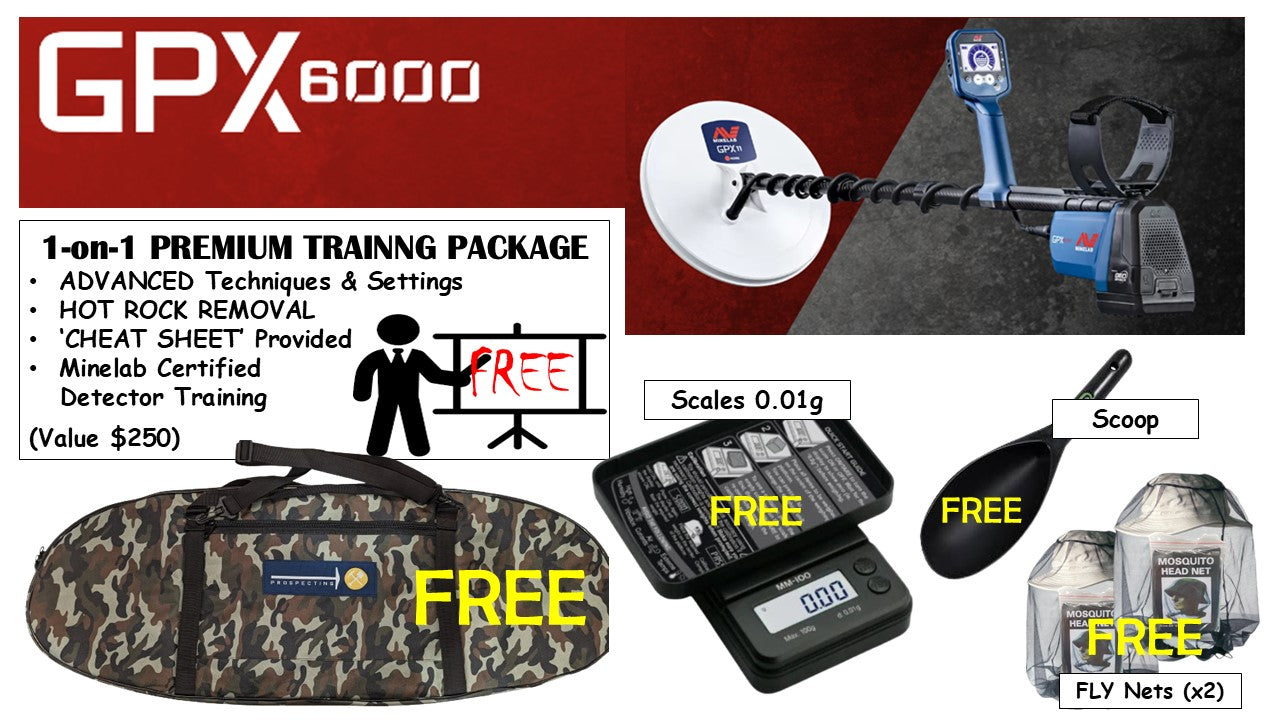 Minelab GPX 6000 with PREMIUM TRAINING PACKAGE – Reeds Prospecting WA