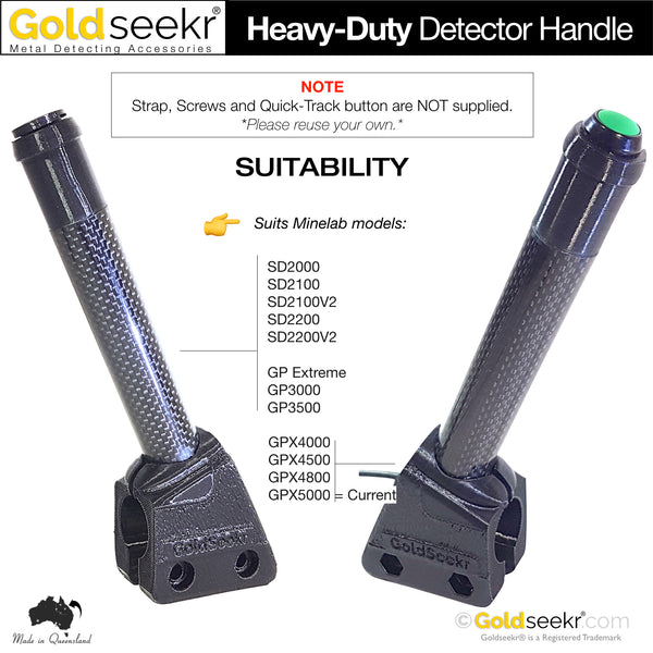 Goldseekr Carbon Fibre Minelab GPX Handle Upgrade – Reeds Prospecting WA