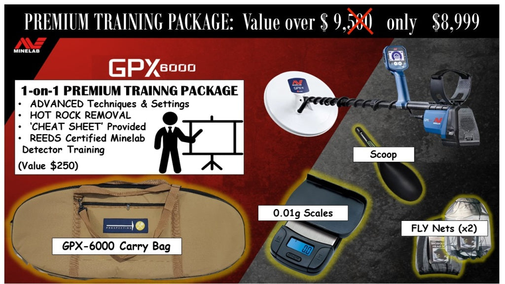 Minelab GPX 6000 with PREMIUM TRAINING PACKAGE – Reeds Prospecting WA